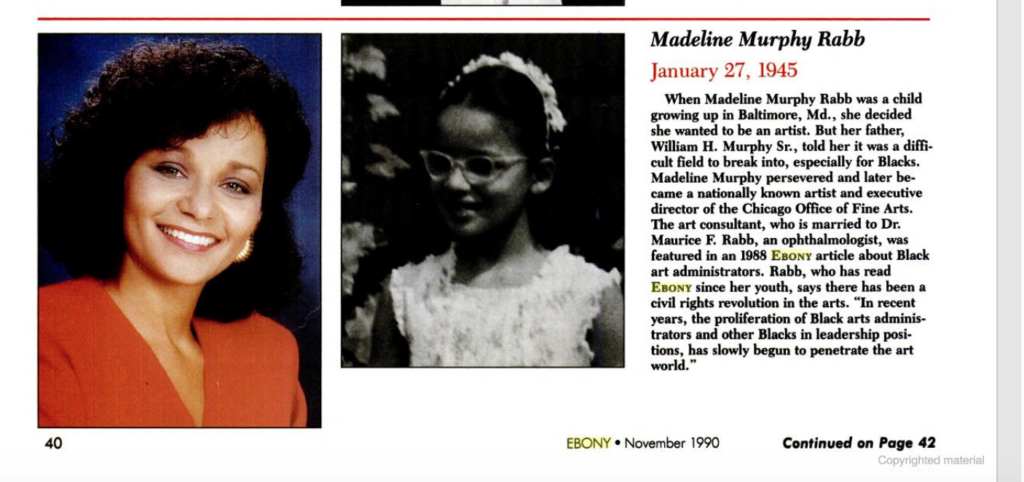 Madeline Murphy Rabb Chicago History Maker Art Consultant Curator ...